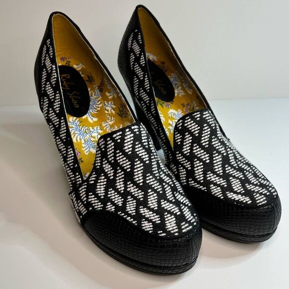 Ruby Shoo | Shoes | Ruby Shoo Kaylee Black White Textured Brocade ...
